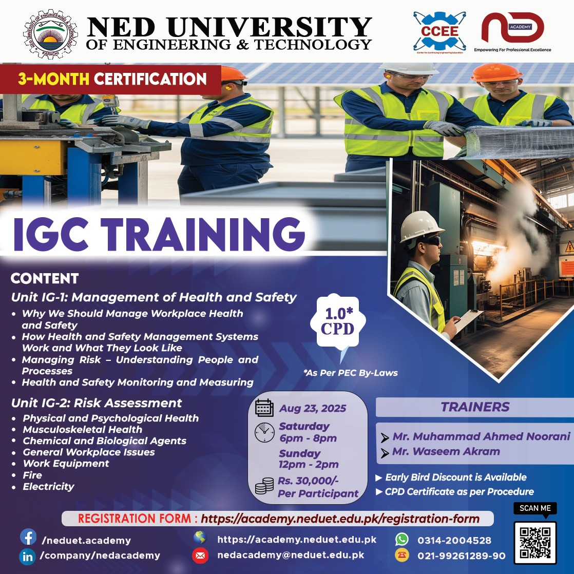IGC Training | NED Academy - CCEE | CMPP | PTMC